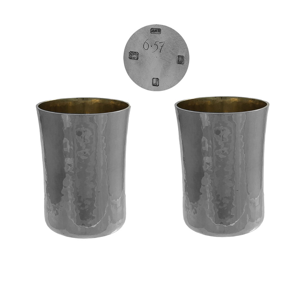 Pair of Silver Beakers 1966
